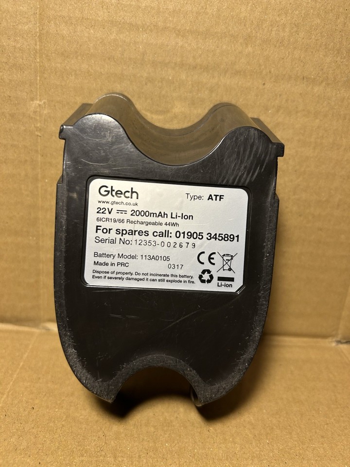 GTECH 113A0105 Vacuum Cleaner 22v 44Wh Battery ATF006 ATF035 atf024 ...
