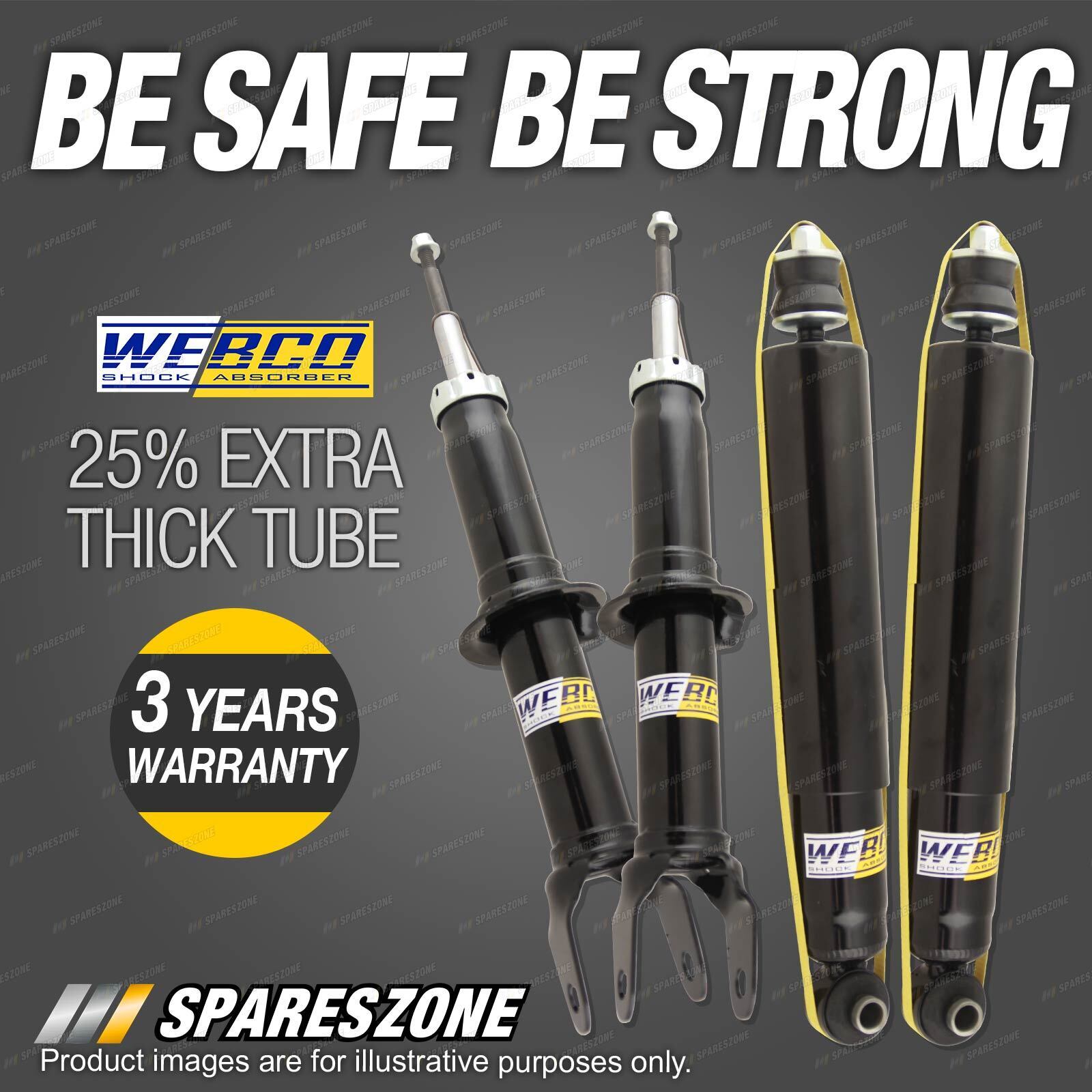 4x Front + Rear STD or Lower Webco Shock Absorbers for Ford Falcon Ute ...