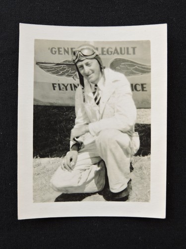 Antique 1930s Photo Pilot Posed in front of Airplane Legault Flying ...