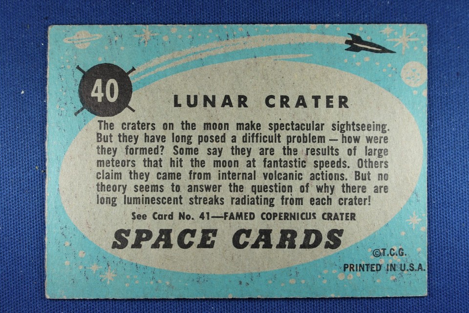 1957 Topps Space Cards - #40 Lunar Crater - VG/Ex Condition | eBay