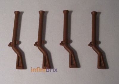 4x Lego Flintlock Musket Guns 2561 Reddish Brown Rifles for Pirates NEW ...