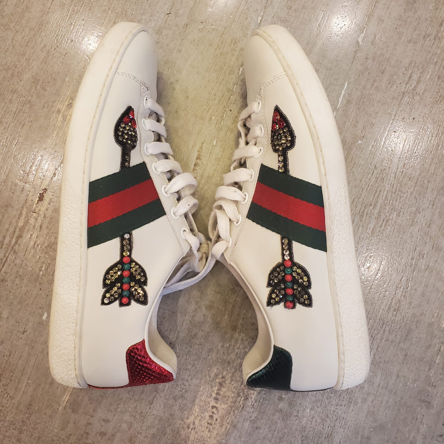 Gucci Ace Embroidered Arrow Sneakers Womens Gucci Si… - Gem