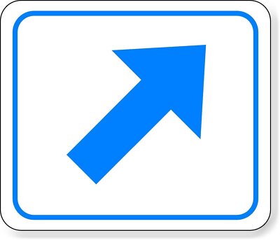 supplemental directional blue diagonal right arrow Metal Aluminum ...