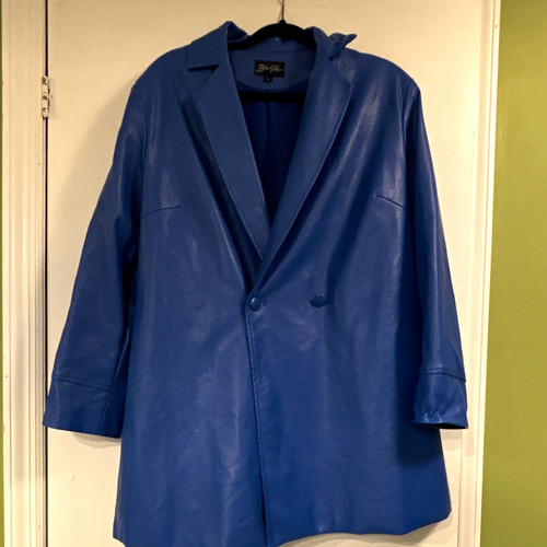 Bryn Walker Women’s L Blue Button Front Lined Mid-Length Overcoat Coat ...