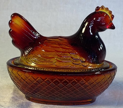Boyd Art Glass Covered Salt 3” Hen On Nest Crimson #195 2009 SIGNED ...