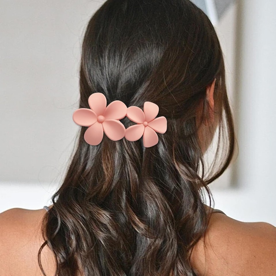 6 PCS Flat Claw Clips for Women, Matte Large Hair Duck Billed Claw Clip ...