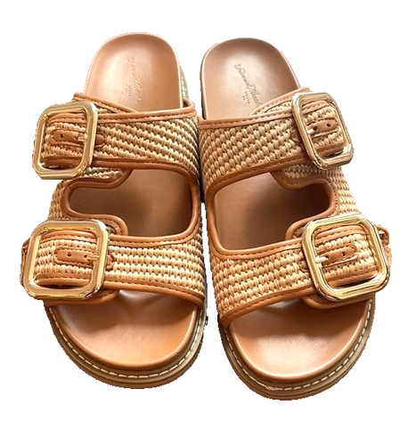 Universal Thread Raffia Double Buckle Slide Sandals - NWT - Women's ...
