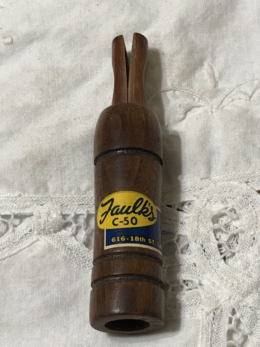 VINTAGE FAULK'S C-50 CROW CALL BROWN WALNUT LAKE CHARLES LOUISIANA ...
