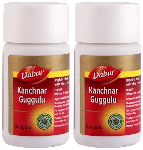 Dabur Kanchnar Guggulu 40 Tablets (Pack of 2) Ayurvedic Herbal ...