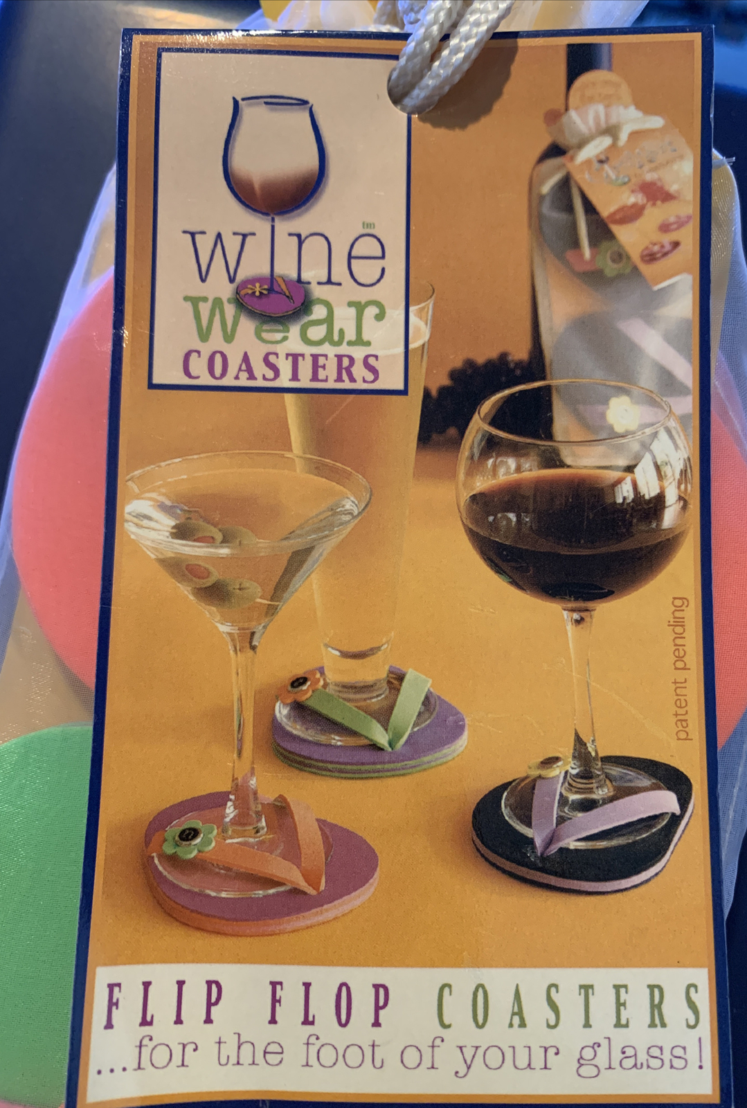 Flip Flop Wine Glass Coasters, Coasters, Attachable Glass Drink Wear ...