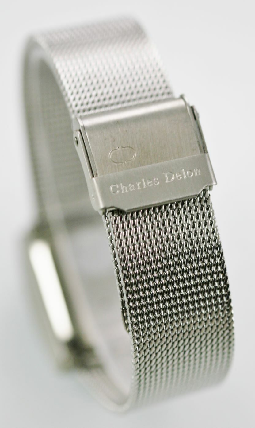 Charles Delon Watch Womens Stainless Steel Silver Mesh Water Resist ...
