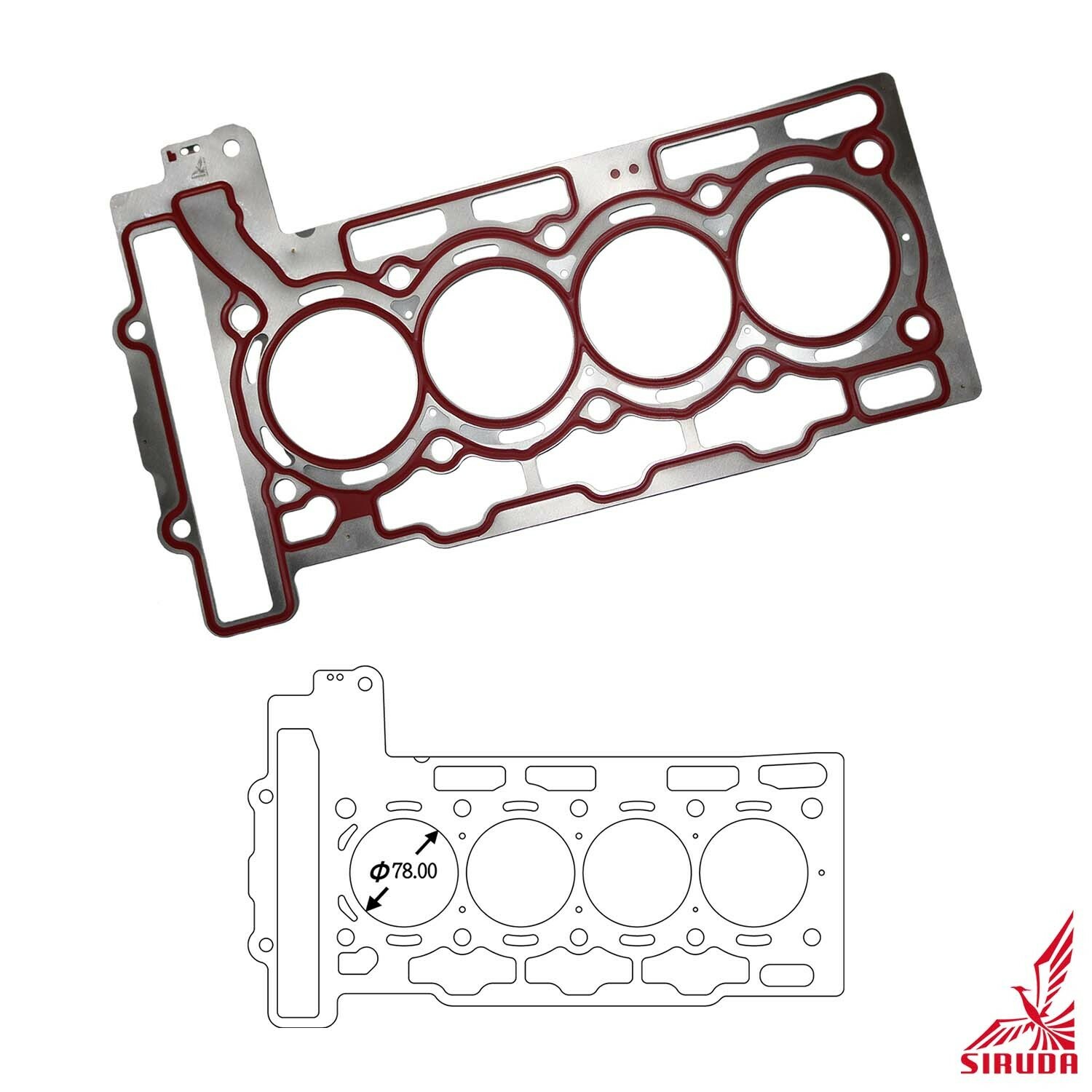 SIRUDA Cylinder Head Gasket｜for PRINCE_EP6 R56｜COPPER｜T:0.9mm｜OEM ...