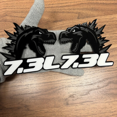 For Godzilla RAGING 7.3 White Eye Badges Emblem Fender Angry Agressive ...