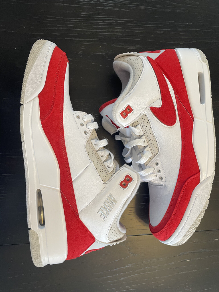 Nike Air Jordan 3 Retro Tinker White University Red Size 12 CJ0939-100 ...