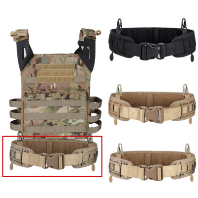 Men's Tactical MOLLE Waist Belt Military Soft Padded Patrol Battle Web ...