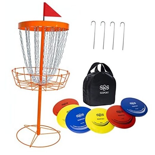 Disc Golf Basket with Discs | Portable Disc Golf Target with Heavy Duty ...