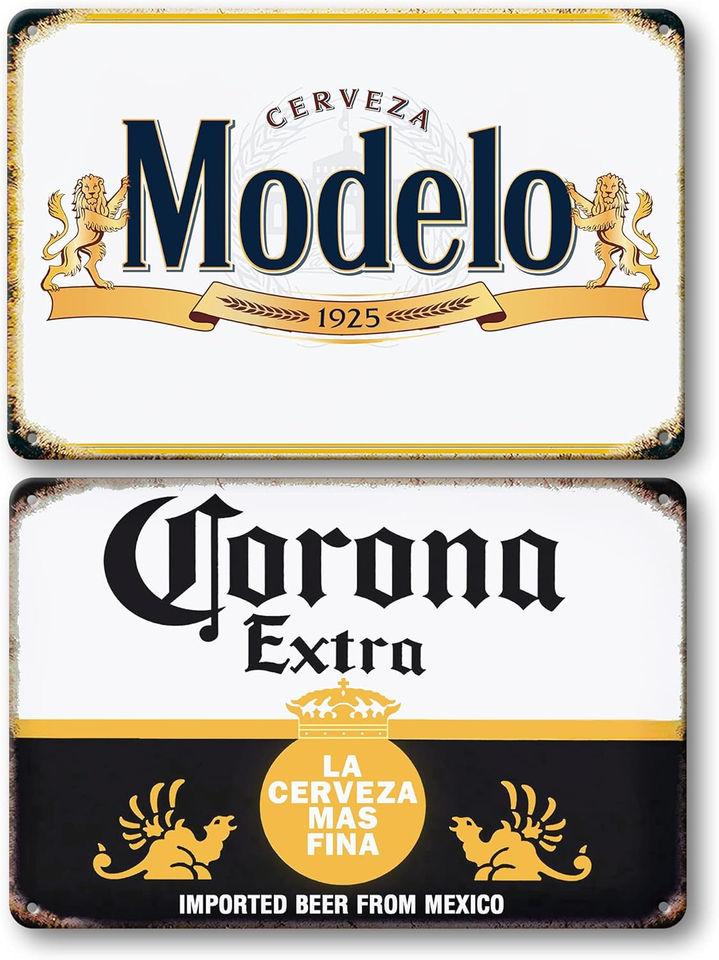 Corona Modelo Beer Signs | Man Cave Decor | Bar Vintage Metal Tin Signs ...