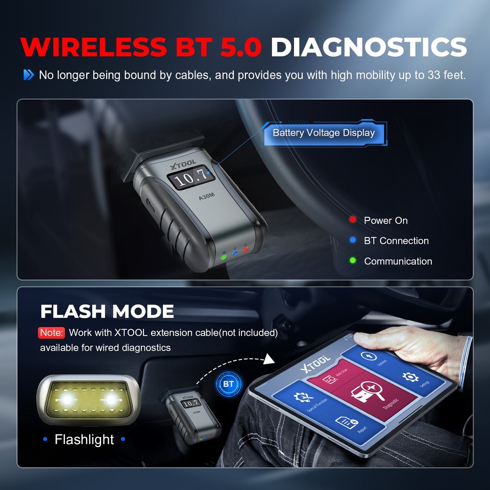 2026 XTOOL A30M Bidirectional All System Diagnostic Tool Wireless OBD2 ...