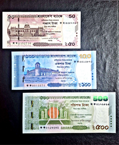 Bangladesh New Designed UNC 50,100,500 Taka Banknotes 2025 New Issue ...