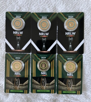 2024 NRL and NRLW $2 coloured Two coins - In Keepsake Collectable ...