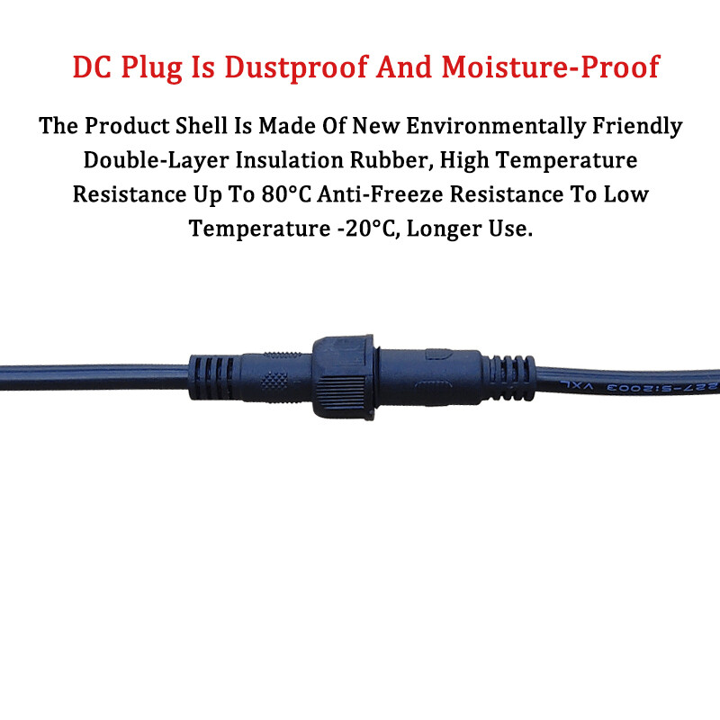 55*21mm DC Waterproof Power Extension Wire Cable 12V Plug Socket ...