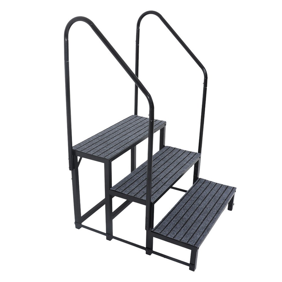 660 lbs Load Capacity 2/3/4 Steps RV Steps with 2 Handrails W/Step Mat ...