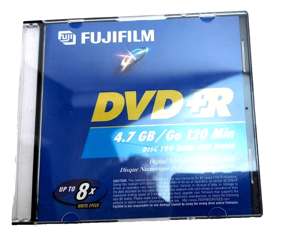 Fujifilm DVD-R 7 - 120 Min Blank Storage Media 4.7GB Disc for Data ...