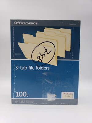 Office Depot Brand File Folders, 1/3 Cut, Letter Size, Manila, 100-Pk ...