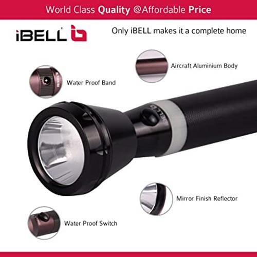iBELL Fl8389 Rechargeable Flashlight Torch, Ultra Long Beam Range ...
