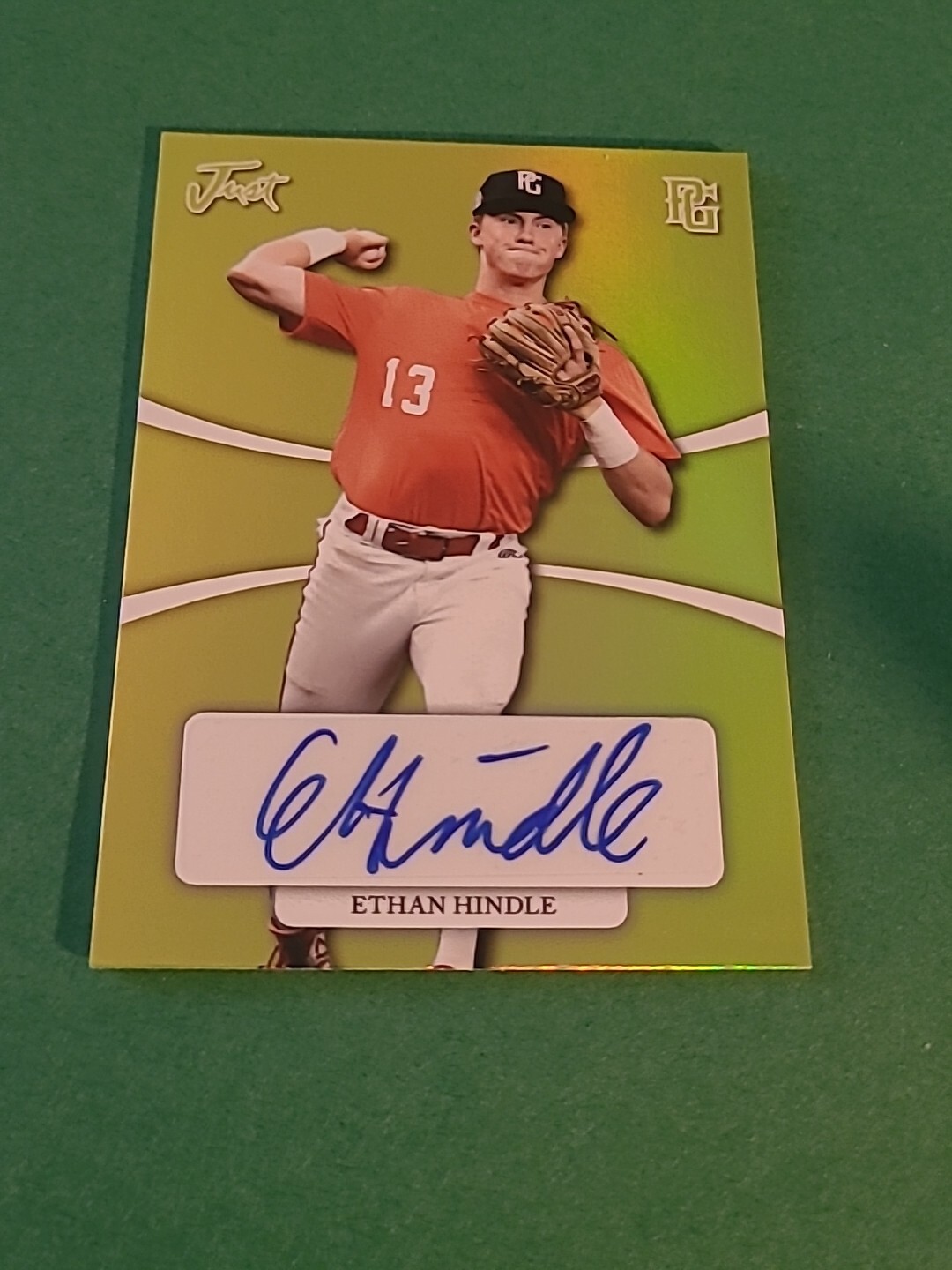 2022 Ethan Hindle Leaf Perfect Game Showcase JUST MINORS AUTO GREEN #d ...