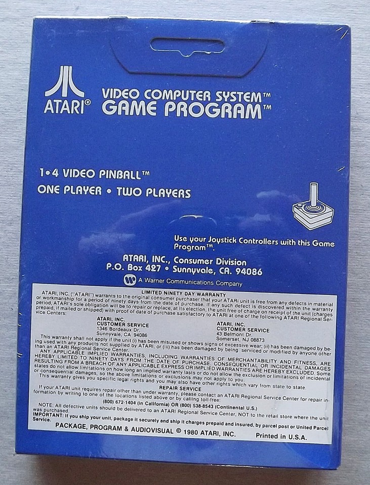 Vintage ATARI 2600 Video Pinball Video Game NEW Sealed in Original Box ...