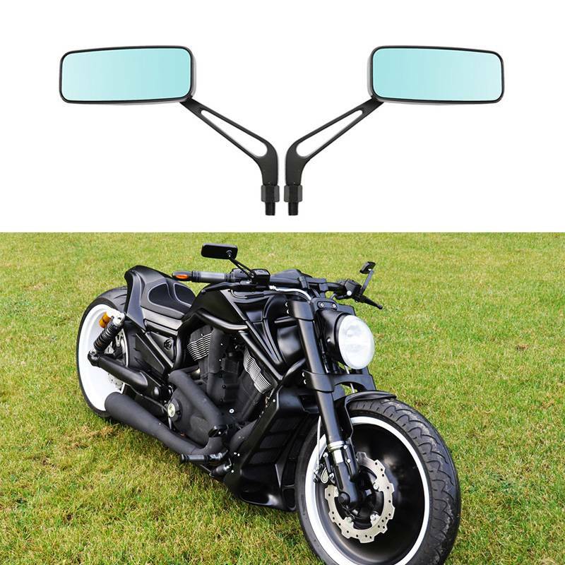 Black Rectangle Motorcycle Side Mirrors For Harley Davidson V-Rod ...