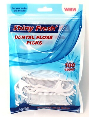100 Count Dental Floss Pick Smile Shiny Fresh Clean Flosser Teeth | eBay