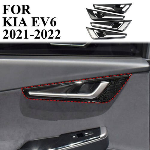 Fits For Kia EV6 2022-2024 Carbon Fiber Interior Door Handle Bowl Cover ...