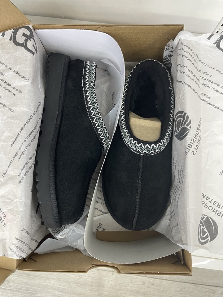 UGG Tasman Women's Slipper Black Size 7 Brand New With Box | eBay