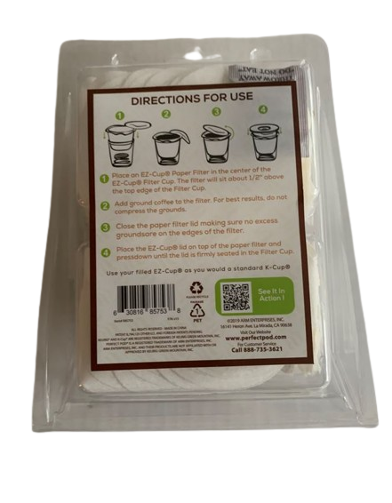 Perfect Pod EZ-Cup 2.0 Biodegradable Disposable Paper Coffee Filters 50 ...