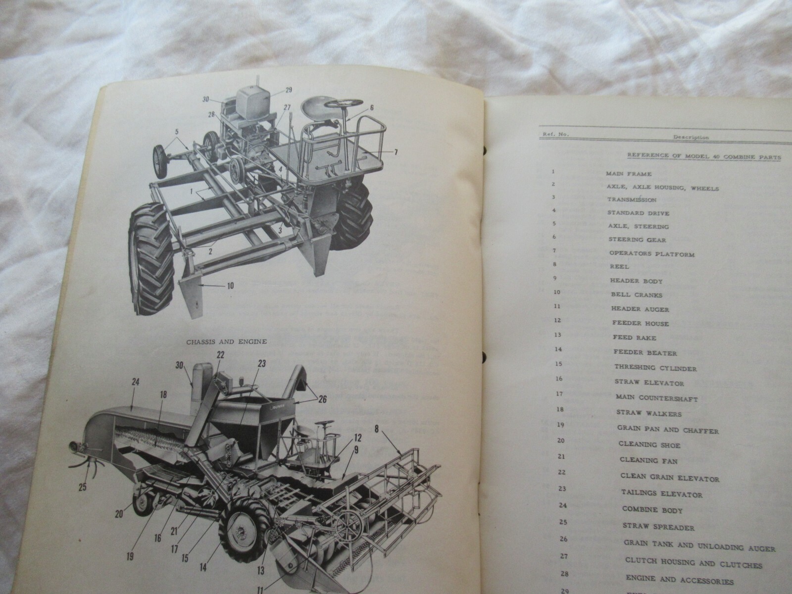 1962 Oliver 40 combine parts book catalog manual | eBay
