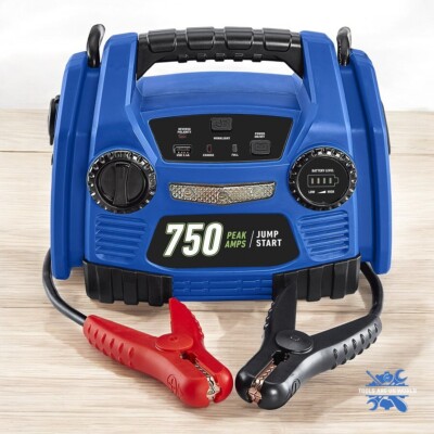 750 Peak Amp Portable Car Battery Jump Starter and Power Pack Cars DIY ...
