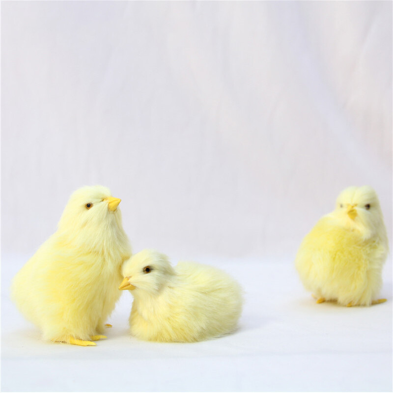 Realistic Furry Rabbits Chick Fur Lifelike Animal Furry Easter Bunny ...
