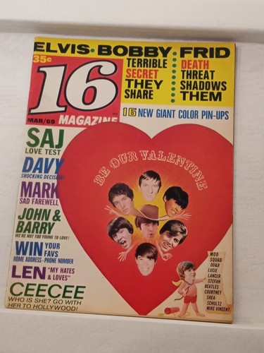 16 Magazine 5 Issues / April 1967, June 1967, March 1969, Sept. 1969 ...