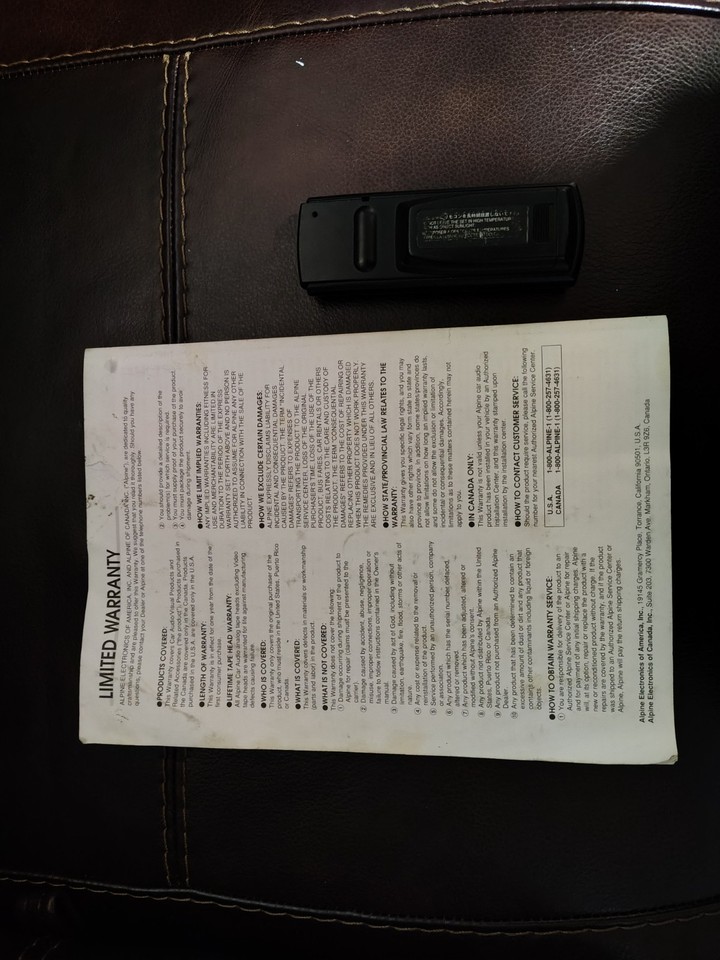 Alpine CDA-7998/7897 manual and RUE-4187 remote | eBay