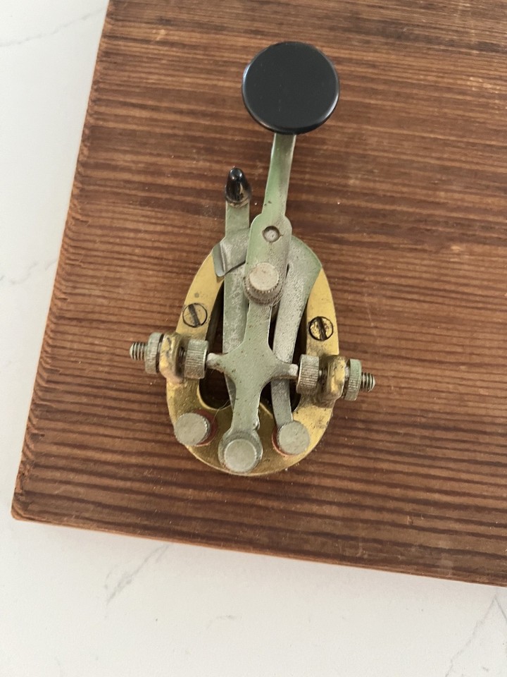 Vintage Morse Code Telegraph Keys Wall Art Set of Two Mounted on Wood ...