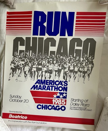 Run Chicago America’s Marathon October 20, 1985 poster | eBay