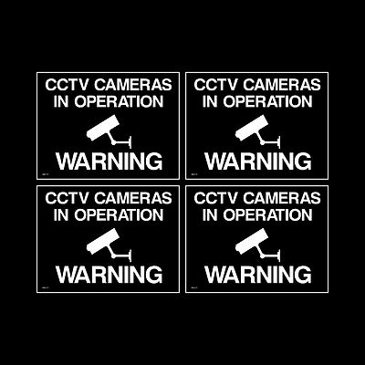 CCTV Window Sticker, Sign Pack of 4 - 75mm x 100mm (A7) - Security ...
