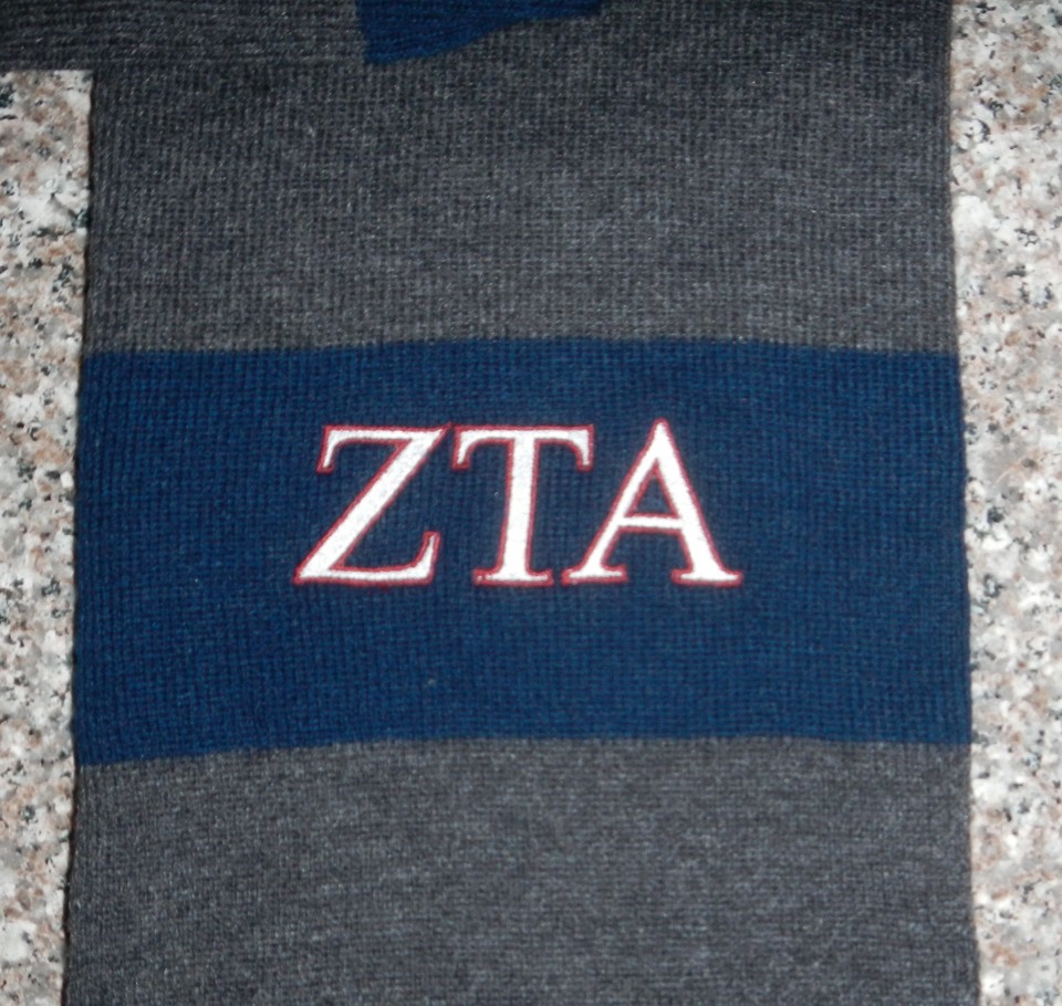 Zeta Tau Alpha ZTA Sorority Fraternity Logo Ladies Winter Scarf 68" x 7 ...