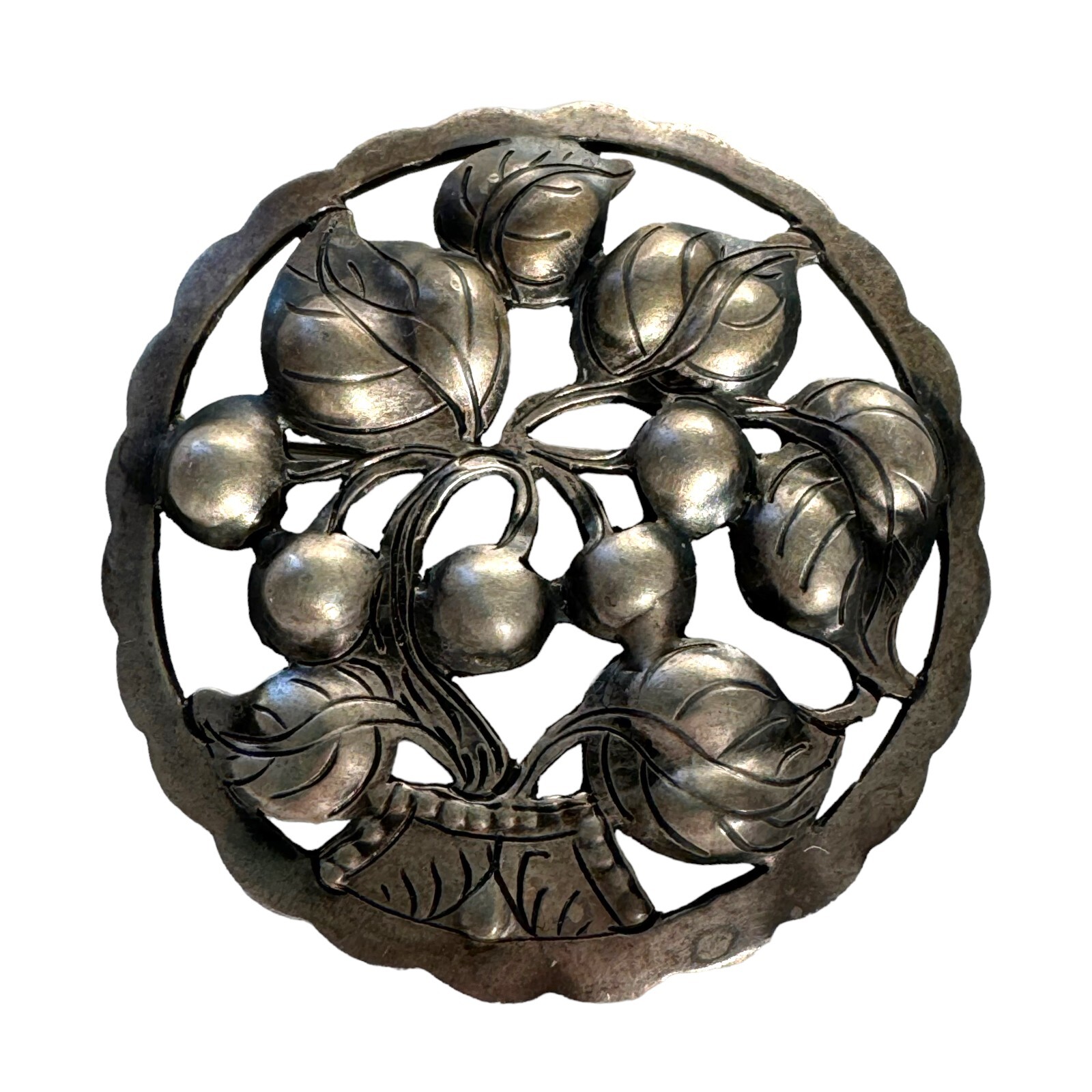 Vintage KALO Sterling Silver Cherries Fruit Puffy Pin… - Gem