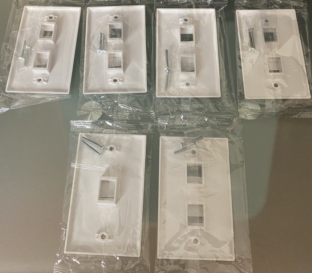 Monoprice #6727 White 2 Port Data Wall Plate Single Gang 5 Pack Ship ...