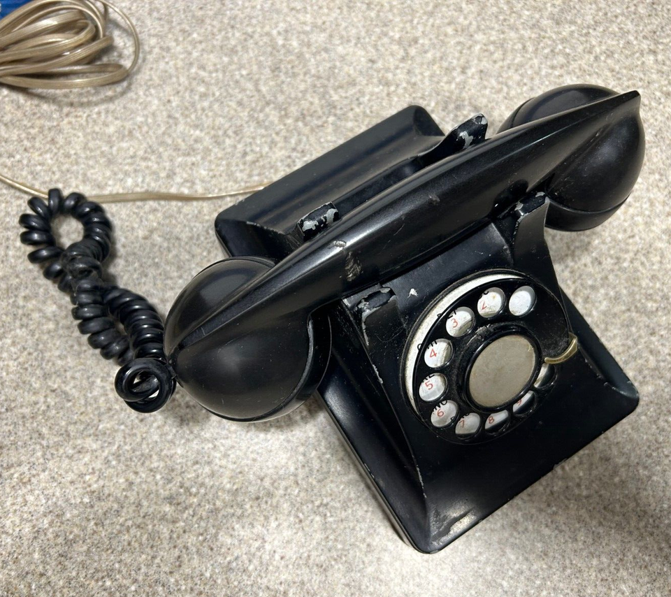 Vintage Bell System Black Western Electric F1 302 Rotary Dial Telephone ...