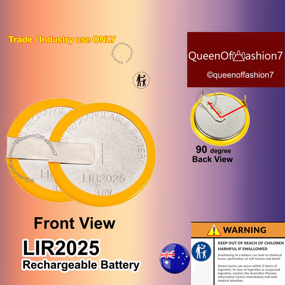 2x LIR2025 VL2020 Replacement rechargeable Coin Battery 3V Car Remote ...