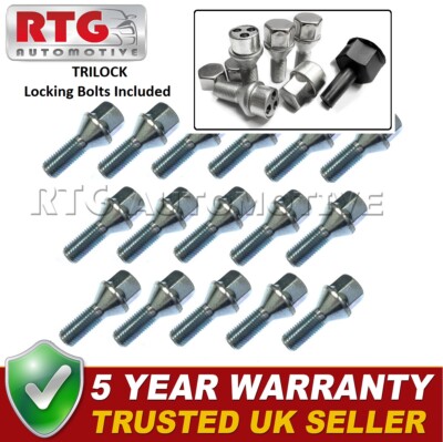16x Bolts + 4x Trilock Locking Bolts For Dacia Duster 2010 On (Alloy ...